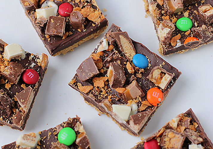 Chocolate Candy Bar Squares - The Galley Gourmet