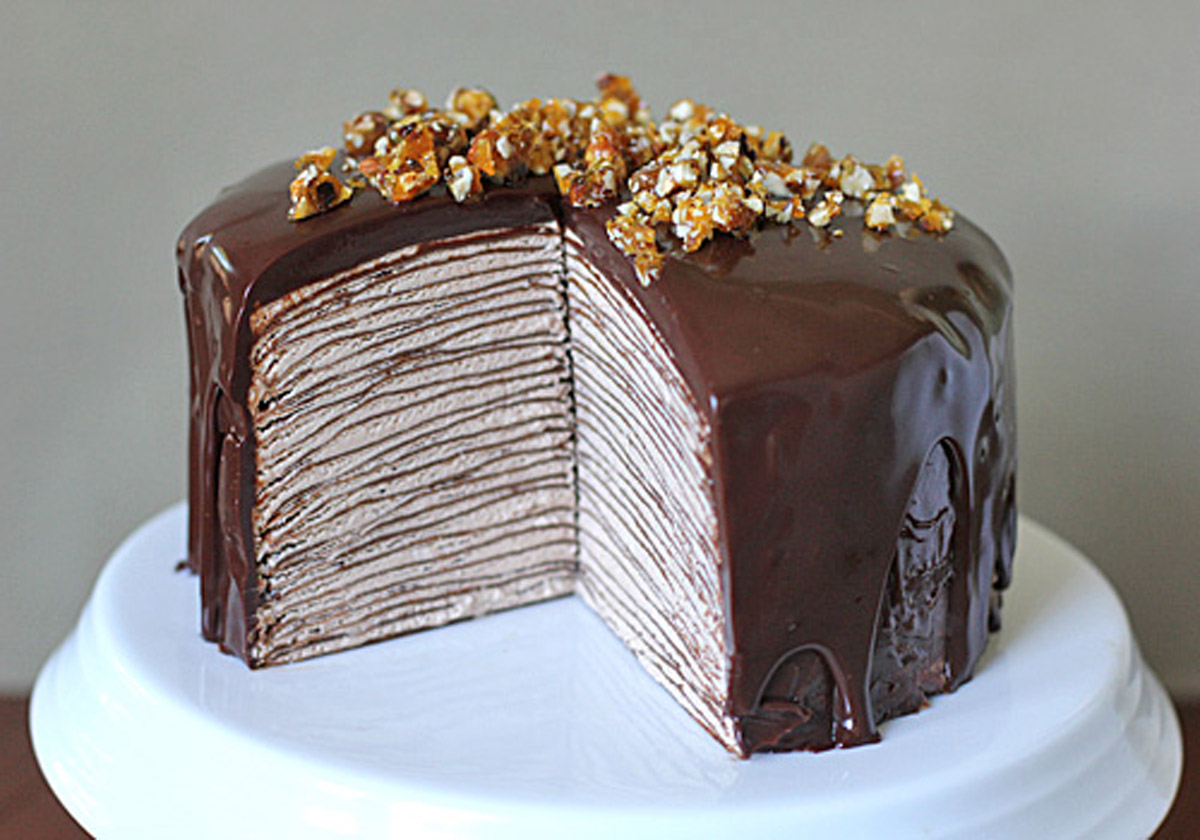 Darkest Chocolate Crepe Cake Recipe for Dessert - The Galley Gourmet