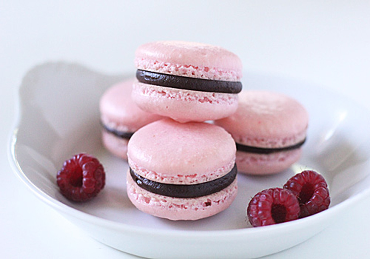 Raspberry Chocolate French Macarons for Beginners - The Galley Gourmet