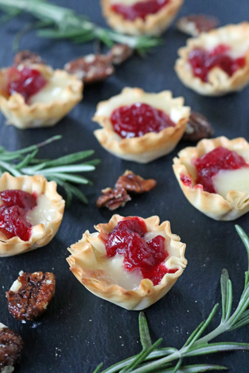 Mini Cranberry Brie Phyllo Tarts Recipe Ideas - The Galley Gourmet